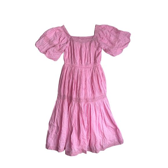 Mille | Dresses | Mille Talitha Tiered Lace Pink Maxi Dress Resort Boho ...